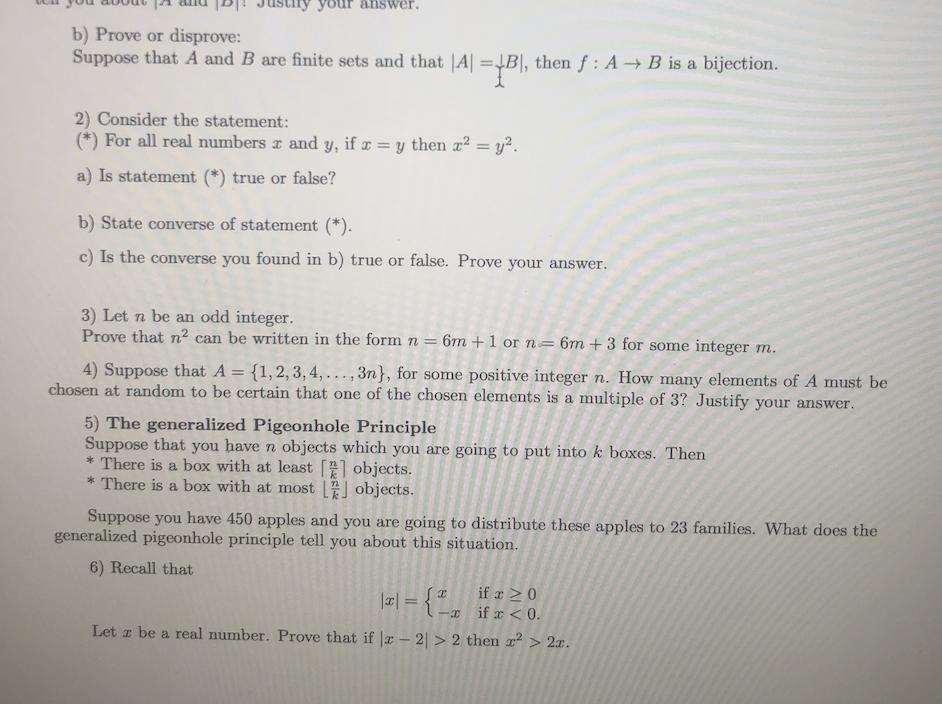Solved your answer. b) Prove or disprove: Suppose that A and | Chegg.com