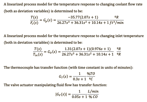A linearized process model for the temperature | Chegg.com