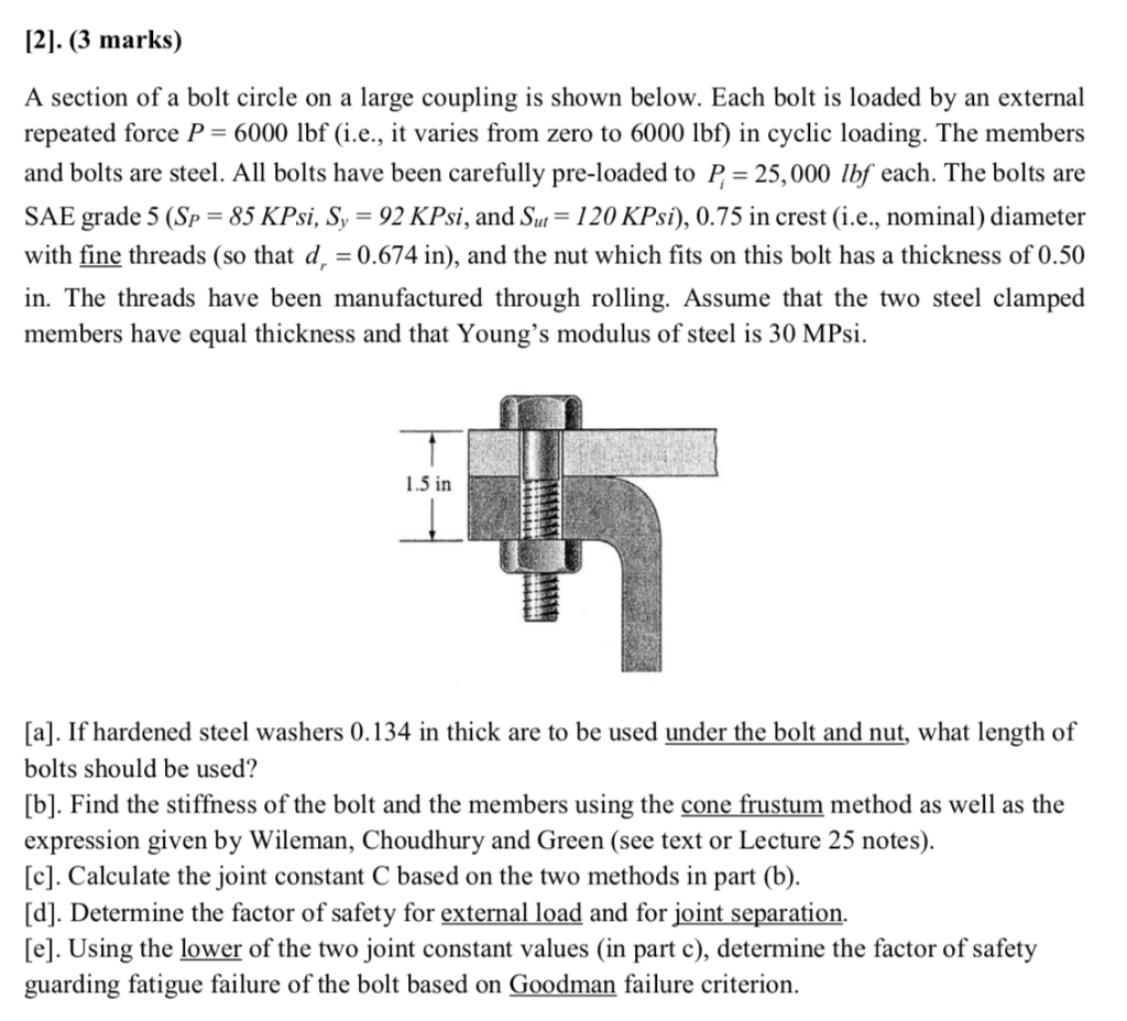 Solved [2]. (3 marks) A section of a bolt circle on a large | Chegg.com