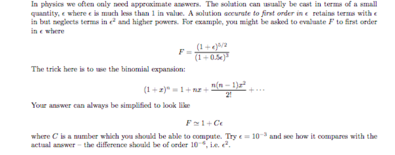 Solved In physics we often only need approximate answers. | Chegg.com