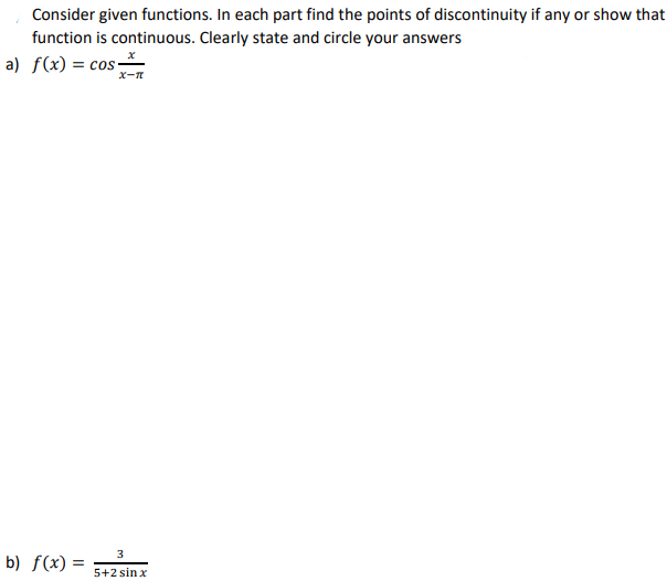 Solved Consider given functions. In each part find the | Chegg.com