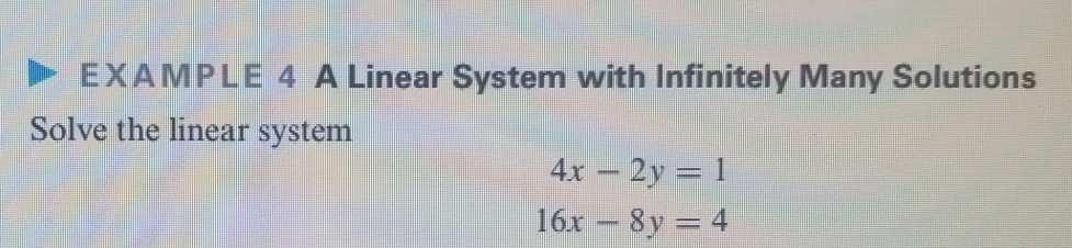 Solved EXAMPLE 3 A Linear System with No Solutions Solve | Chegg.com