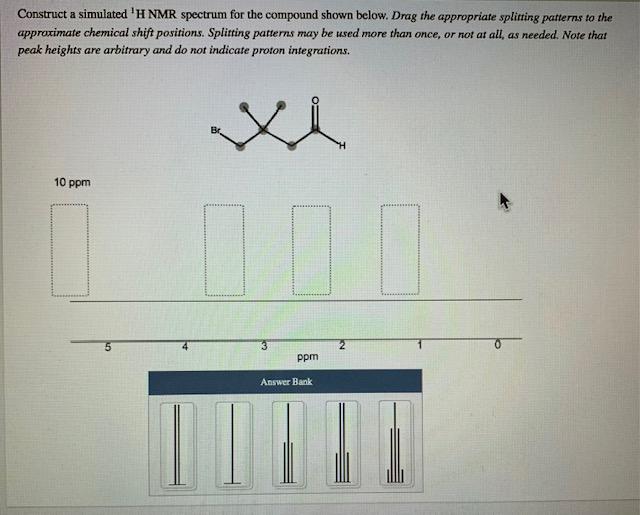 Solved Construct a simulated 'H NMR spectrum for the | Chegg.com