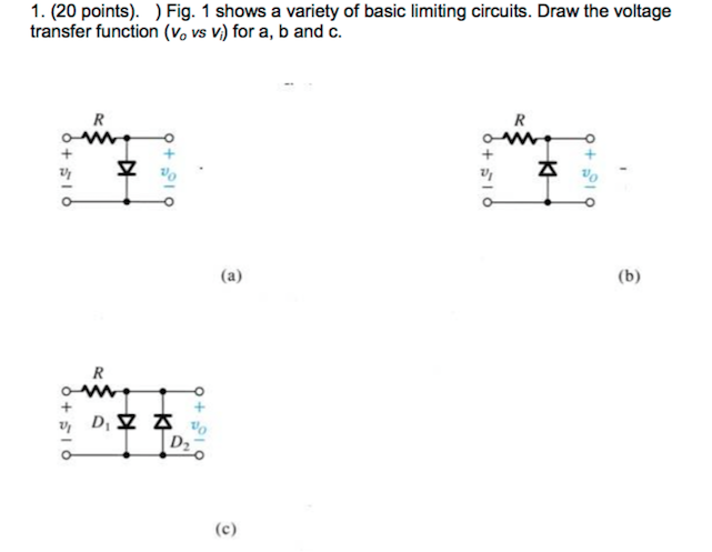 Solved 1. (20 points). Fig. 1 shows a variety of basic | Chegg.com