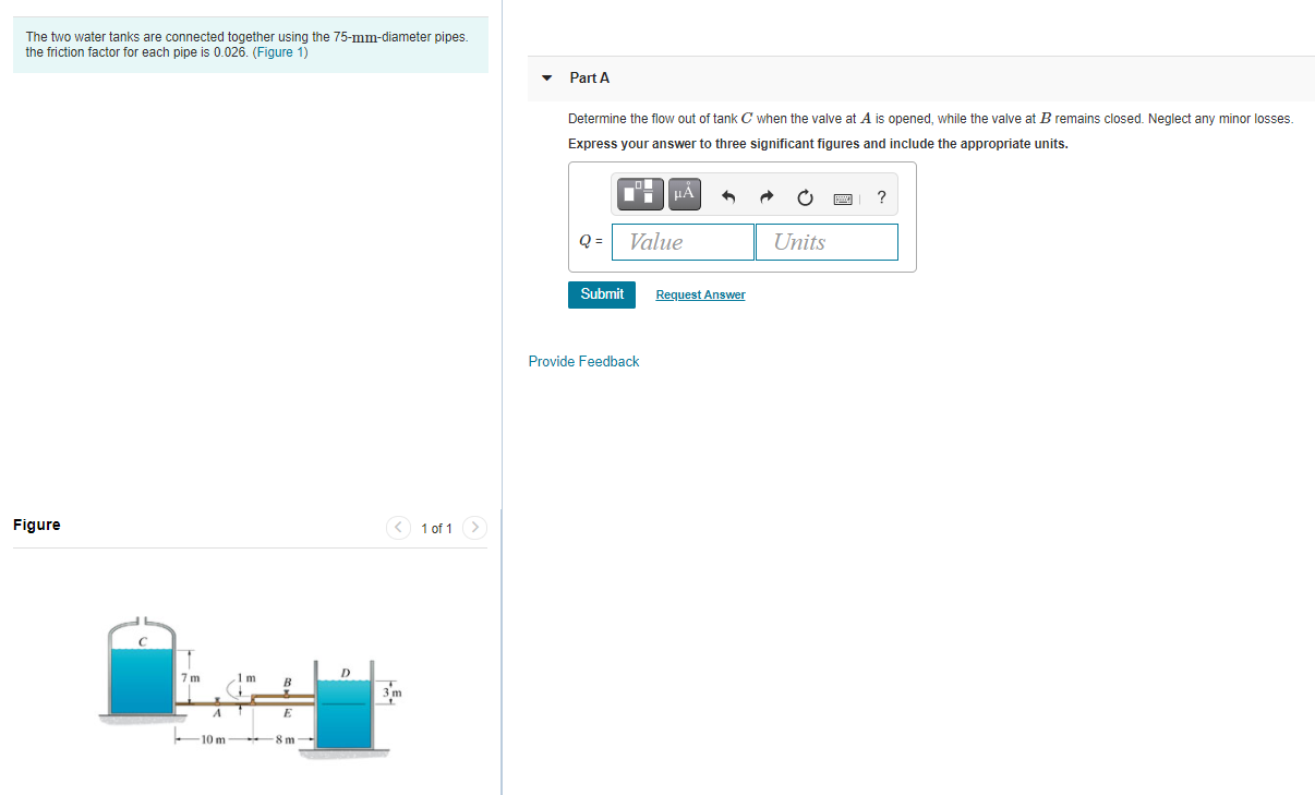 Solved The two water tanks are connected together using the | Chegg.com
