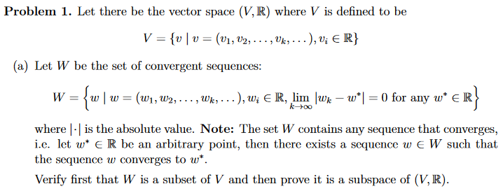 Solved Problem 1 . Let there be the vector space (V,R) where | Chegg.com