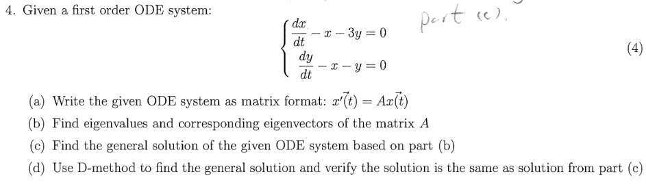 Solved Given a first order ODE | Chegg.com