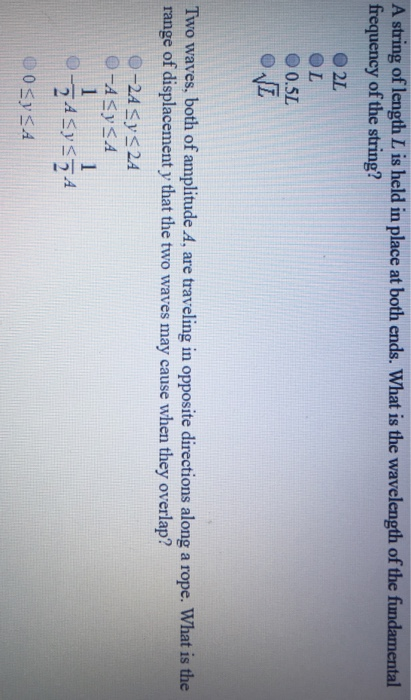 Solved A string of length L is held in place at both ends. | Chegg.com