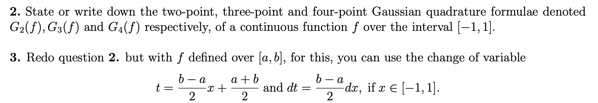 Solved 2. State or write down the two-point, three-point and | Chegg.com