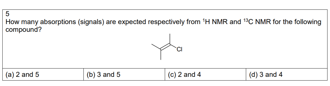 Solved 5 How many absorptions (signals) are expected | Chegg.com Solved 5 How many absorptions (signals) are expected | Chegg.com