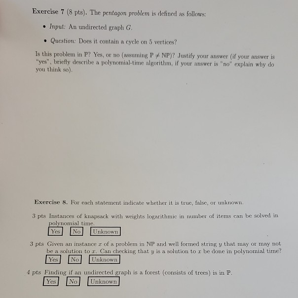 Solved Exercise 7 8 Pts The Pentagon Problem Is Defined 