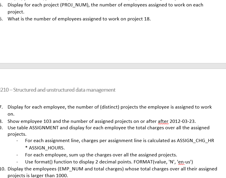 Solved Data Base Code for SQL: /* -- execute these two lines | Chegg.com