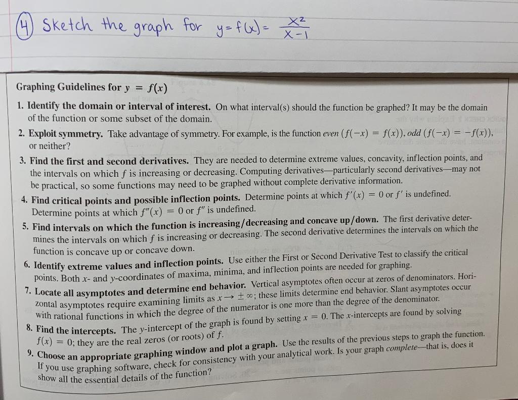Solved Sketch the graph for y = f(x) = x y X-1 Graphing | Chegg.com