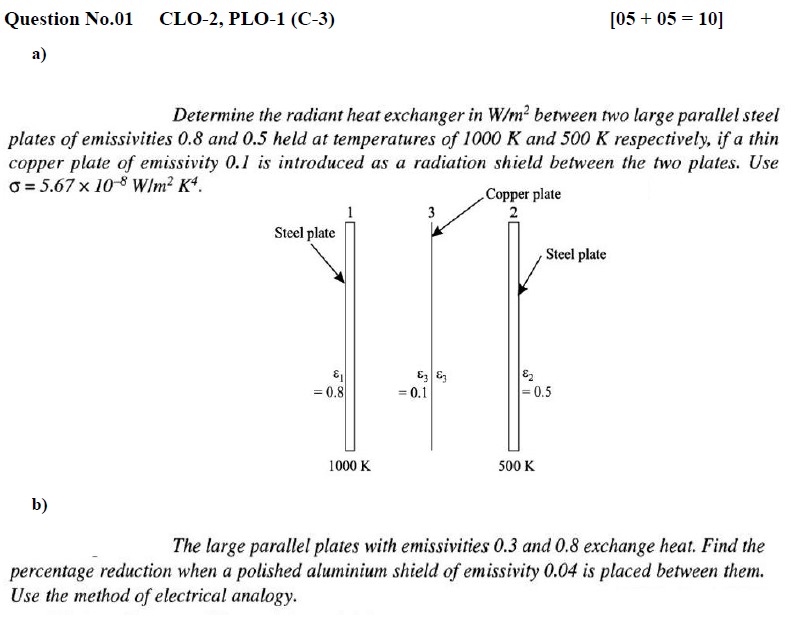 Solved Question No.01 CLO-2, PLO-1 (C-3) [05+05=10] a) | Chegg.com