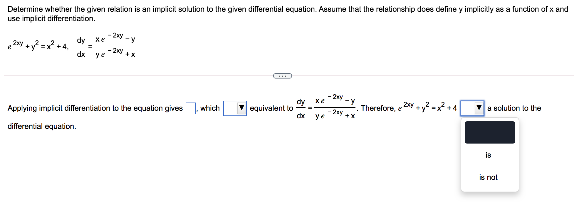 Solved Determine whether the given relation is an implicit | Chegg.com