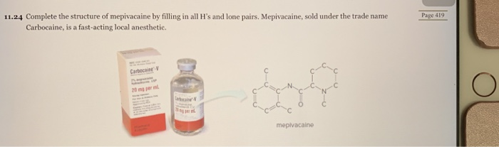 Solved 11.24 Complete the structure of mepivacaine by | Chegg.com