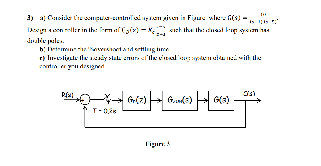 Solved 10 (s+1) (s+5) = Za 2-1 3) a) Consider the | Chegg.com