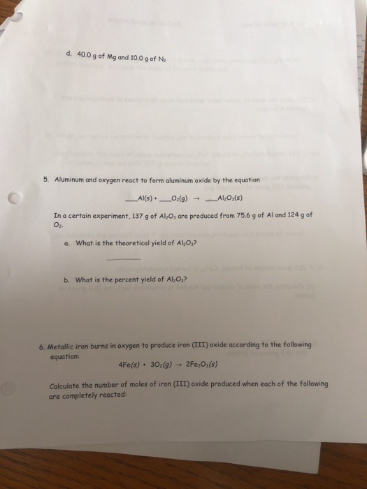 Solved 4. Magnesium nitride the equation can be prepared by | Chegg.com