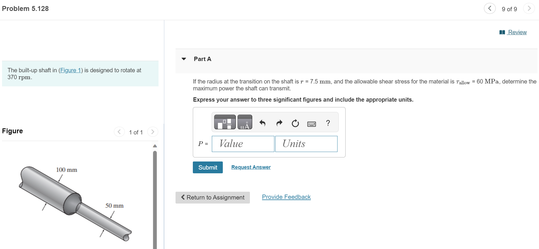 Solved Problem 5.128 9 of 9 The built-up shaft in (Figure 1) | Chegg.com