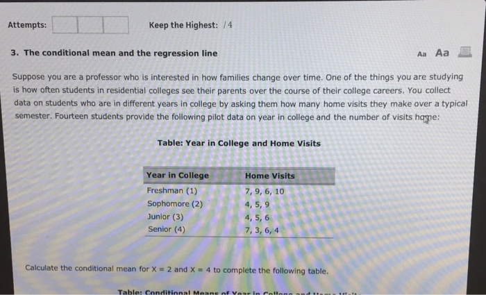 Solved Attempts: Keep the Highest: /4 3. The conditional | Chegg.com