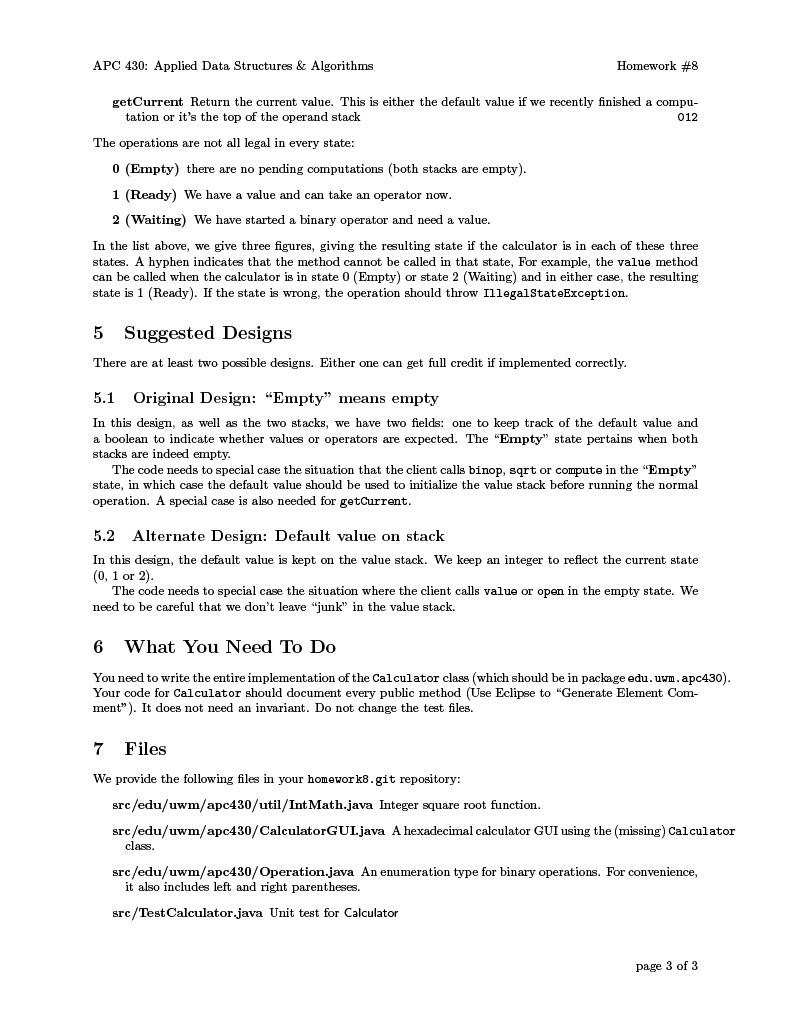 APC 430: Applied Data Structures \& Algorithms | Chegg.com