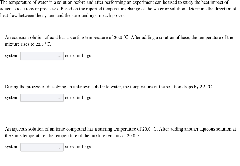 Solved The temperature of water in a solution before and | Chegg.com