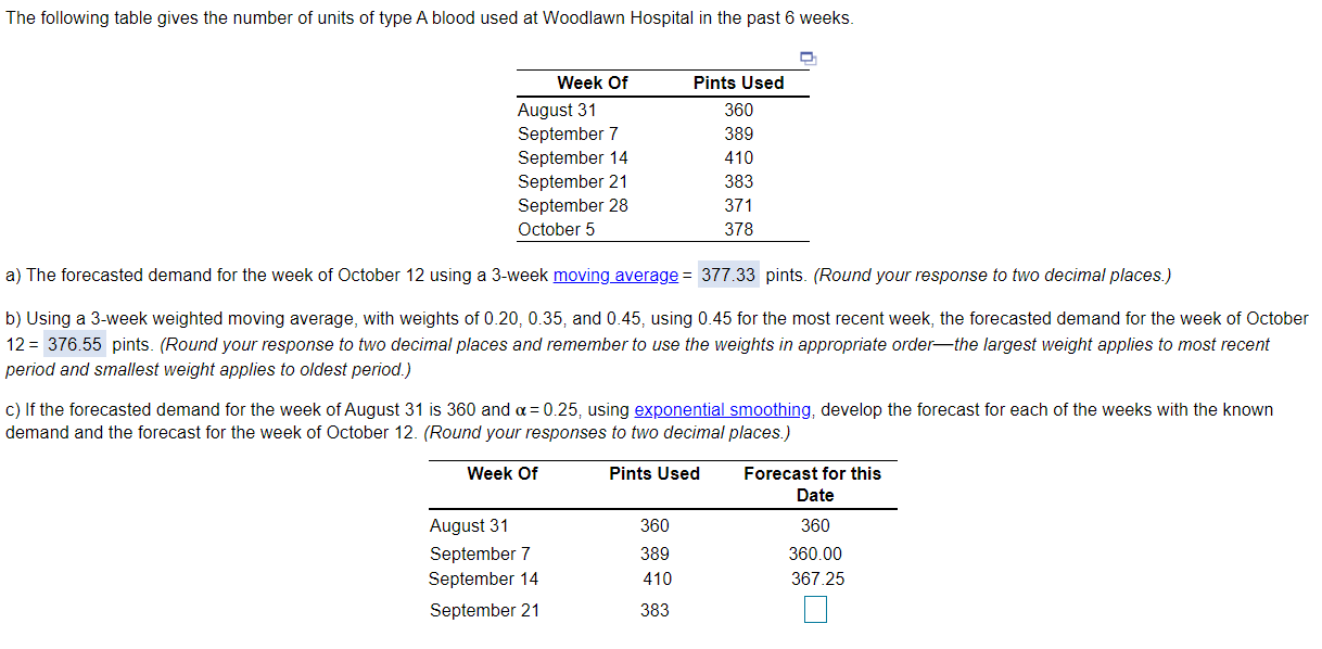 Solved The following table gives the number of units of type | Chegg.com