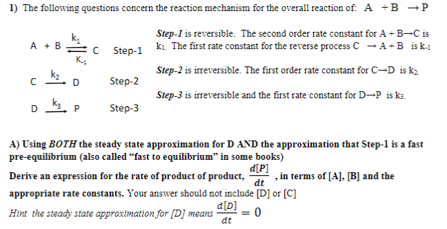 Solved 1) The following questions concern the reaction | Chegg.com