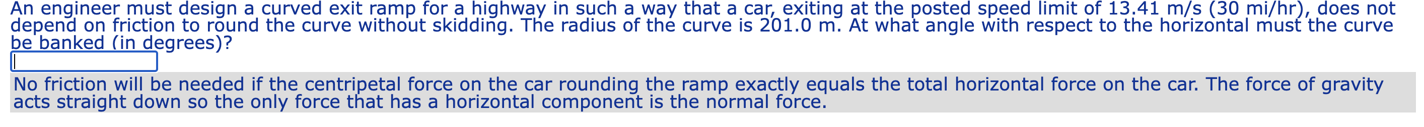 Solved An engineer must design a curved exit ramp for a | Chegg.com