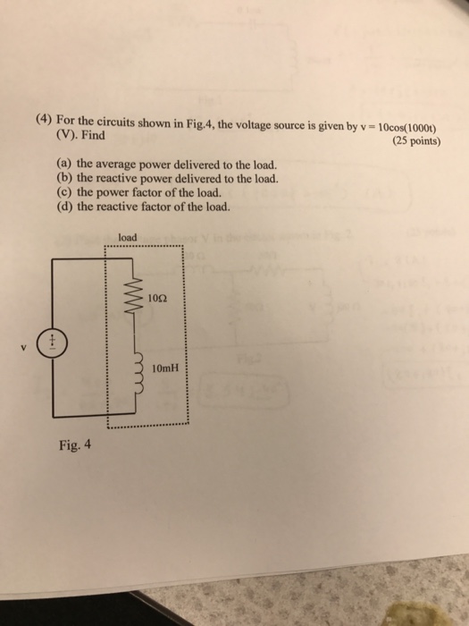 Solved (4) For the circuits shown in Fig.4, the voltage | Chegg.com