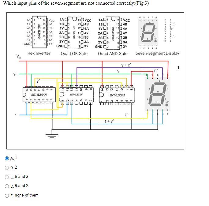 Solved Which input pins of the seven-segment are not | Chegg.com