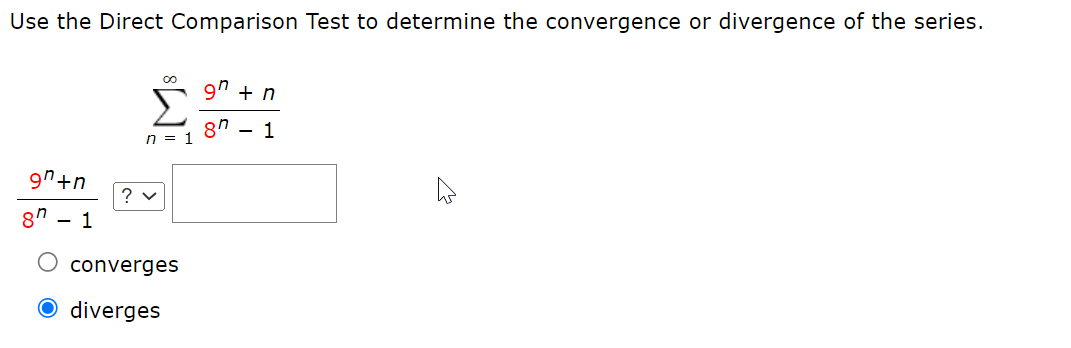 Solved Use the Direct Comparison Test to determine the | Chegg.com