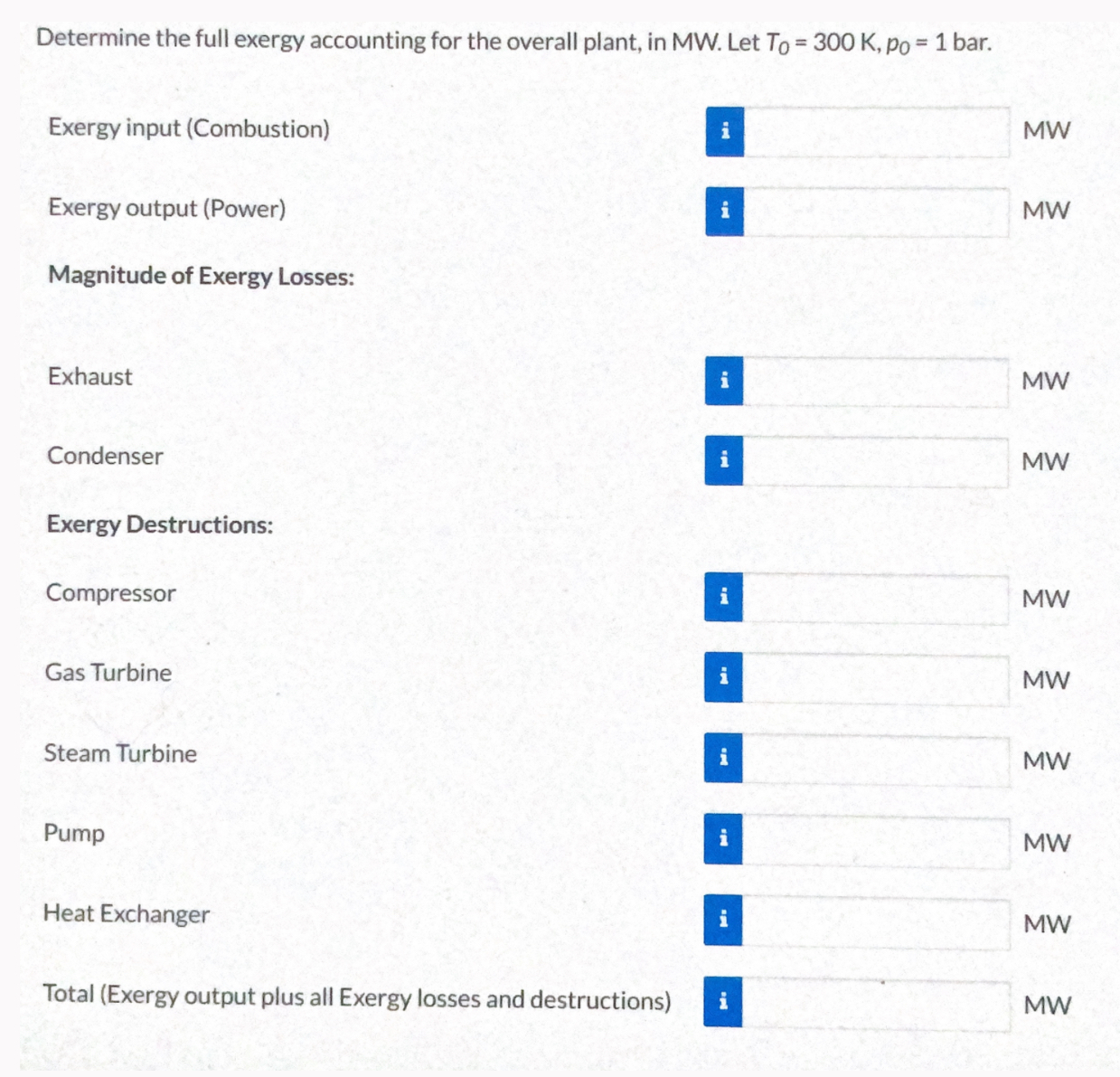 Solved Answer part E only please.Determine the full exergy | Chegg.com