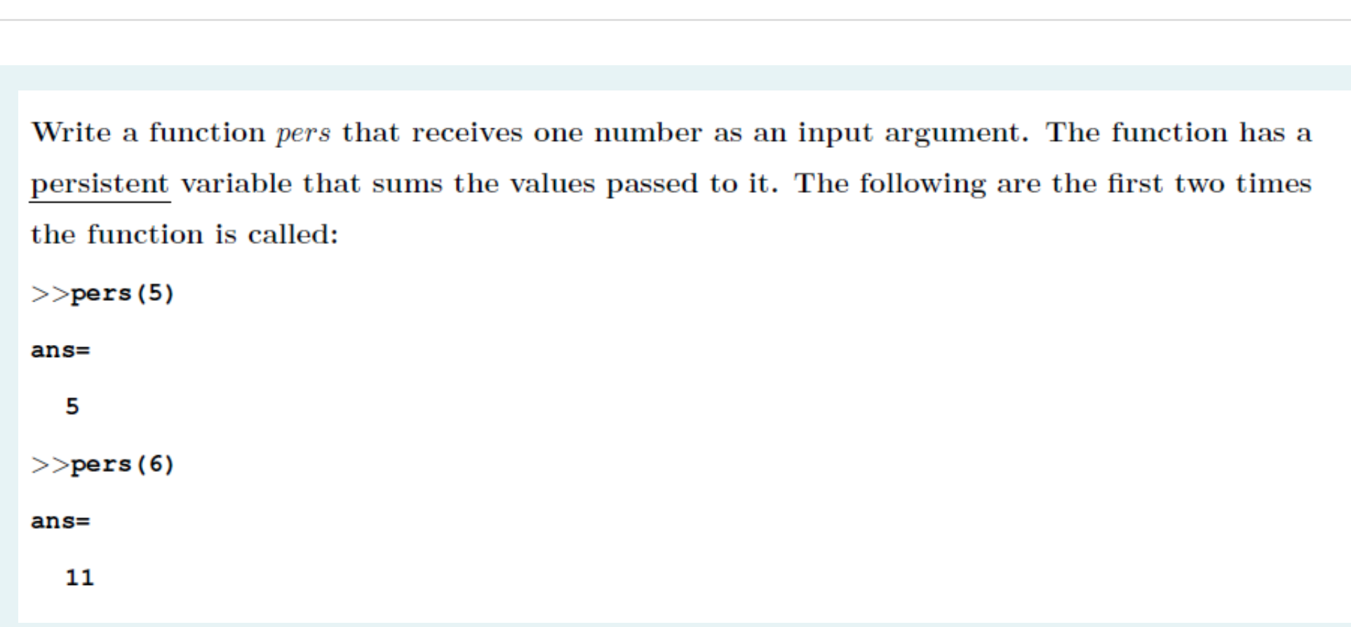 Solved Write a function pers that receives one number as an | Chegg.com