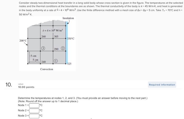 Solved Consider steady two-dimensional heat transfer in a | Chegg.com
