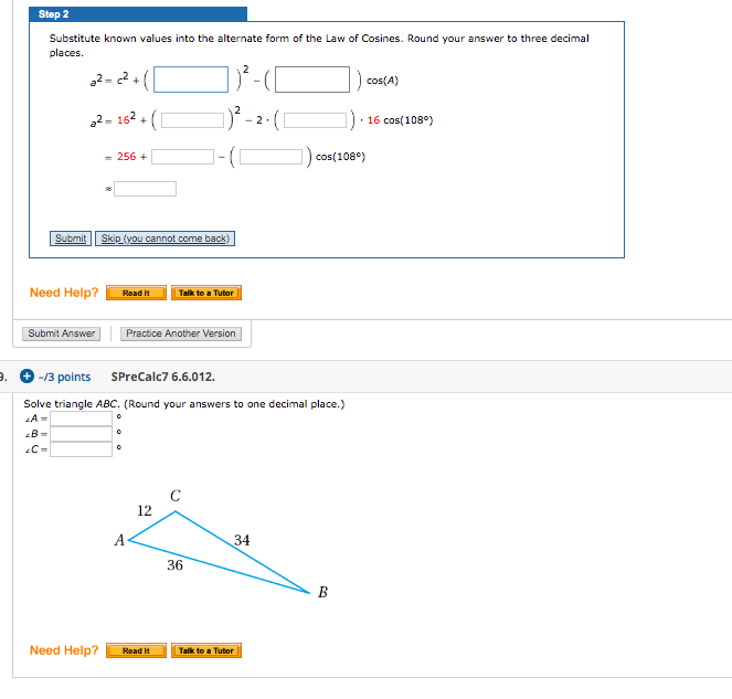 Solved Step 2 Substitute known values into the alternate | Chegg.com