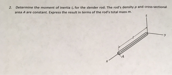 Solved 2. Determine the moment of inertia ly for the slender | Chegg.com