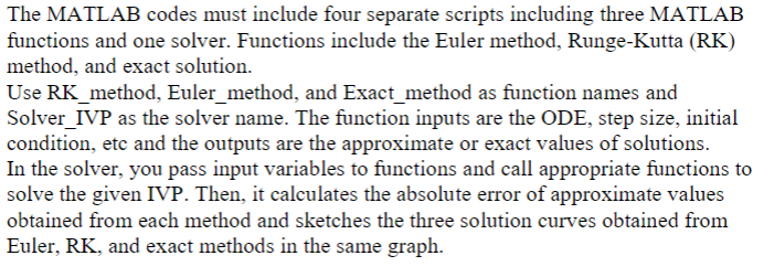 Solved The MATLAB codes must include four separate scripts | Chegg.com