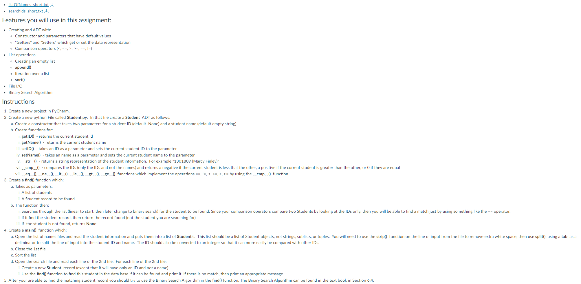 Features you will use in this assignment: - Creating | Chegg.com