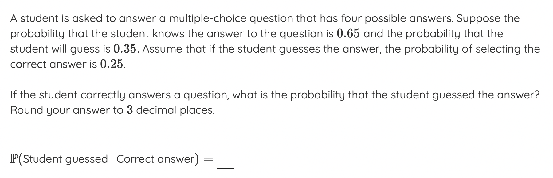 Solved A student is asked to answer a multiple-choice | Chegg.com