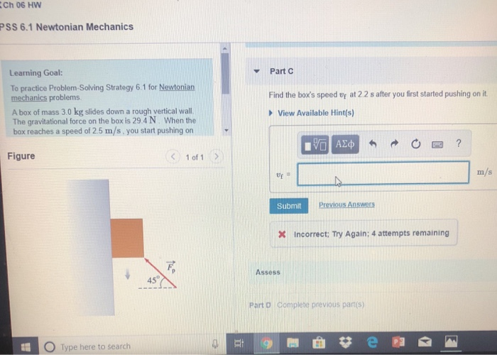 Ch 06 HW PSS 6.1 Newtonian Mechanics Learning Goal: | Chegg.com
