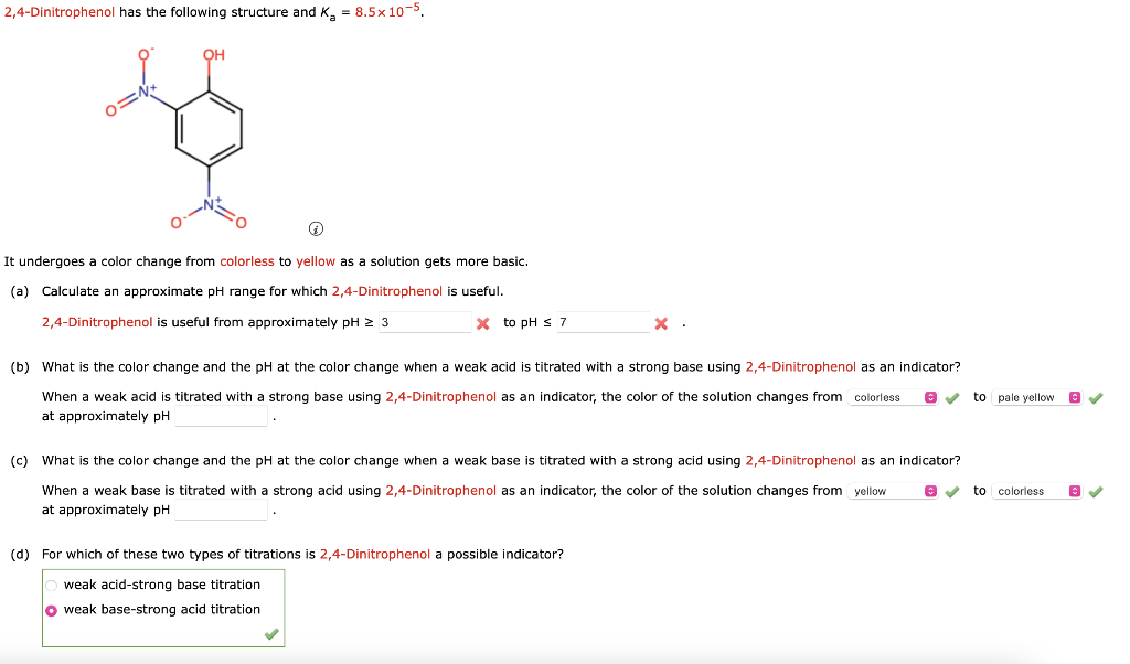 Solved 2,4-Dinitrophenol has the following structure and Ka | Chegg.com