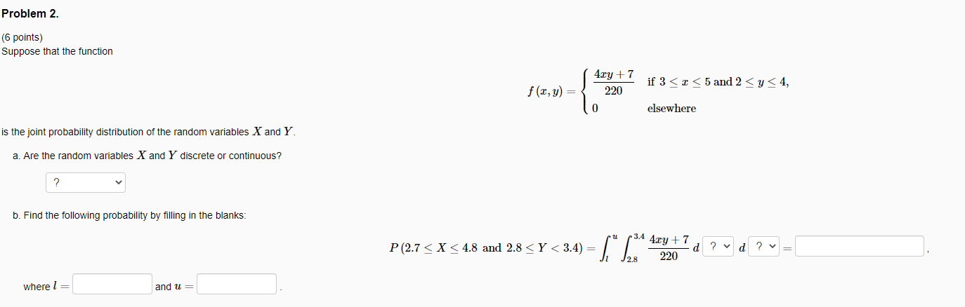 Solved Problem 2. (6 points) Suppose that the function 4xy | Chegg.com