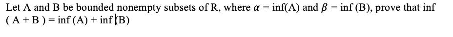 Solved Let A and B be bounded nonempty subsets of R, where | Chegg.com