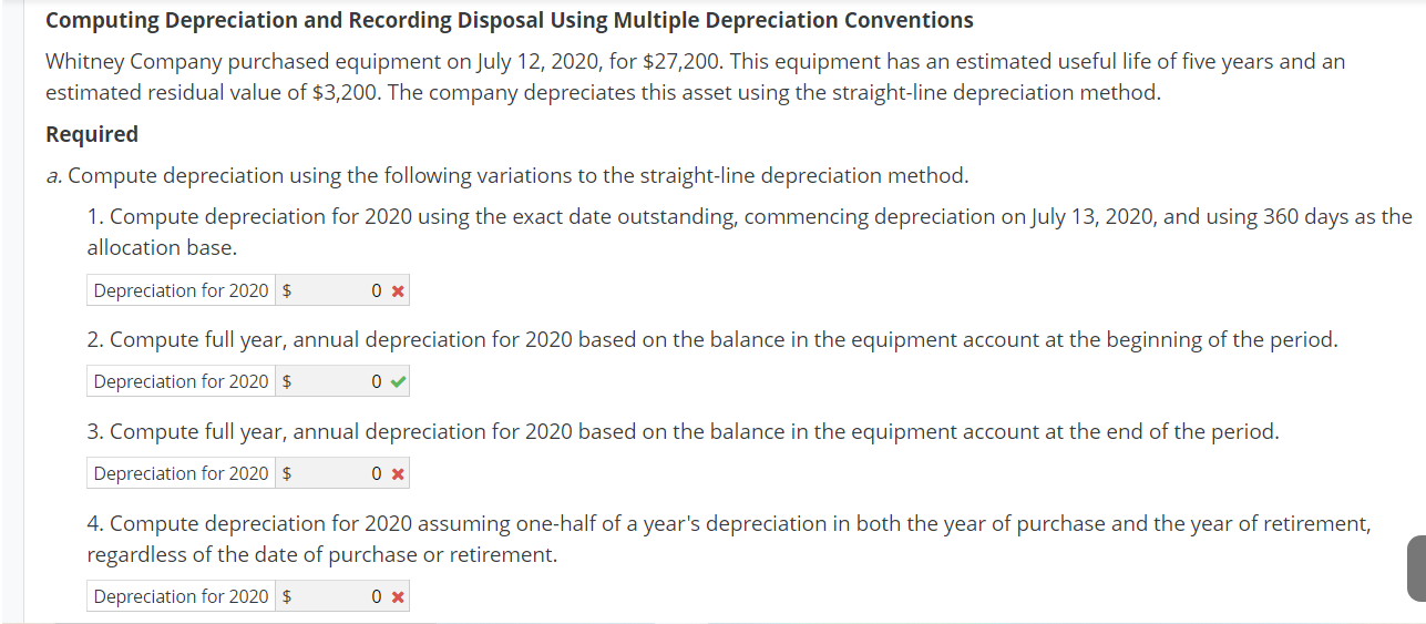 Solved Computing Depreciation and Recording Disposal Using | Chegg.com