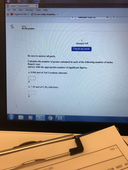 Solved Calculate the number of grams contained in each of | Chegg.com