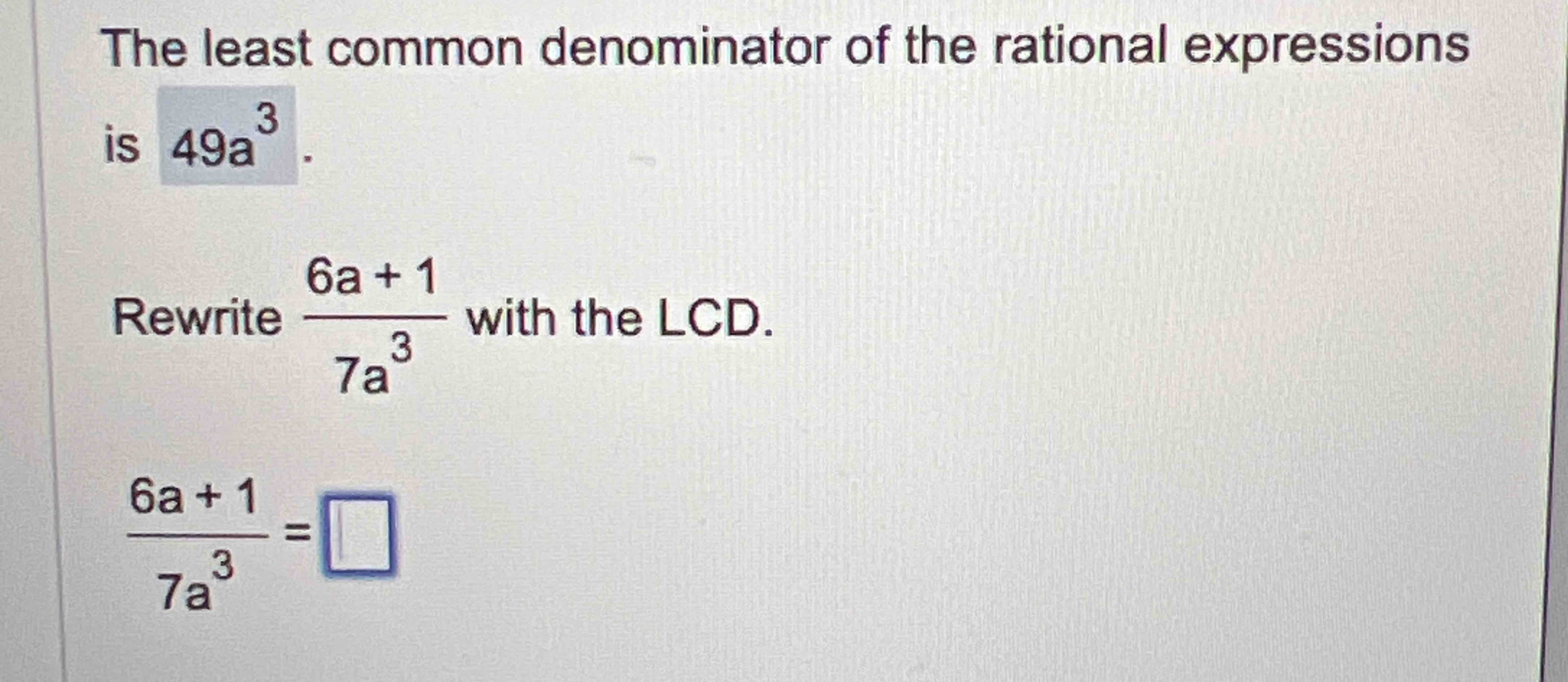 Solved The Least Common Denominator Of The Rational