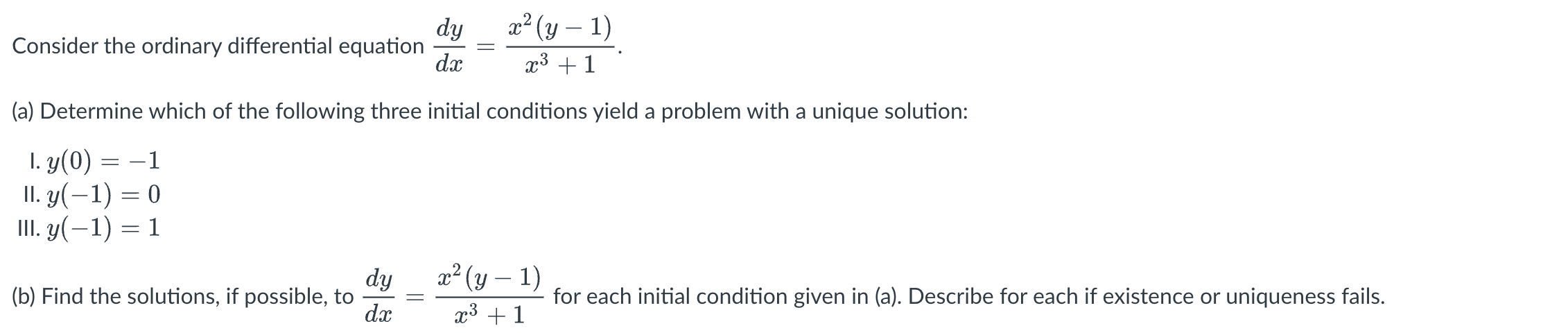 Solved Consider the ordinary differential equation | Chegg.com