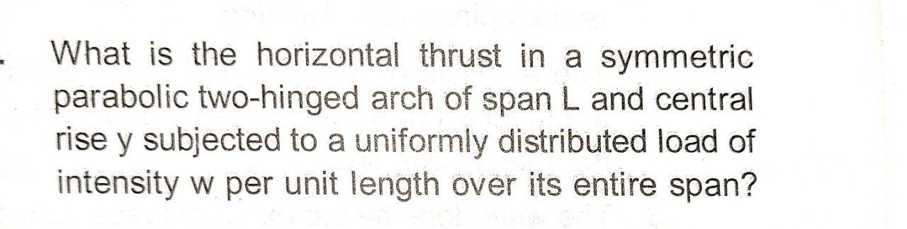Solved What is the horizontal thrust in a symmetric | Chegg.com