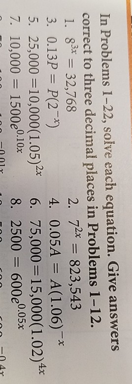 Solved In Problems 1-22, solve each equation. Give answers | Chegg.com